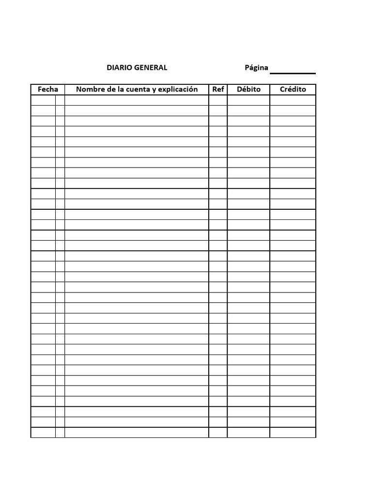 Copia de Formato de Diario Y de Mayor General PDF | PDF