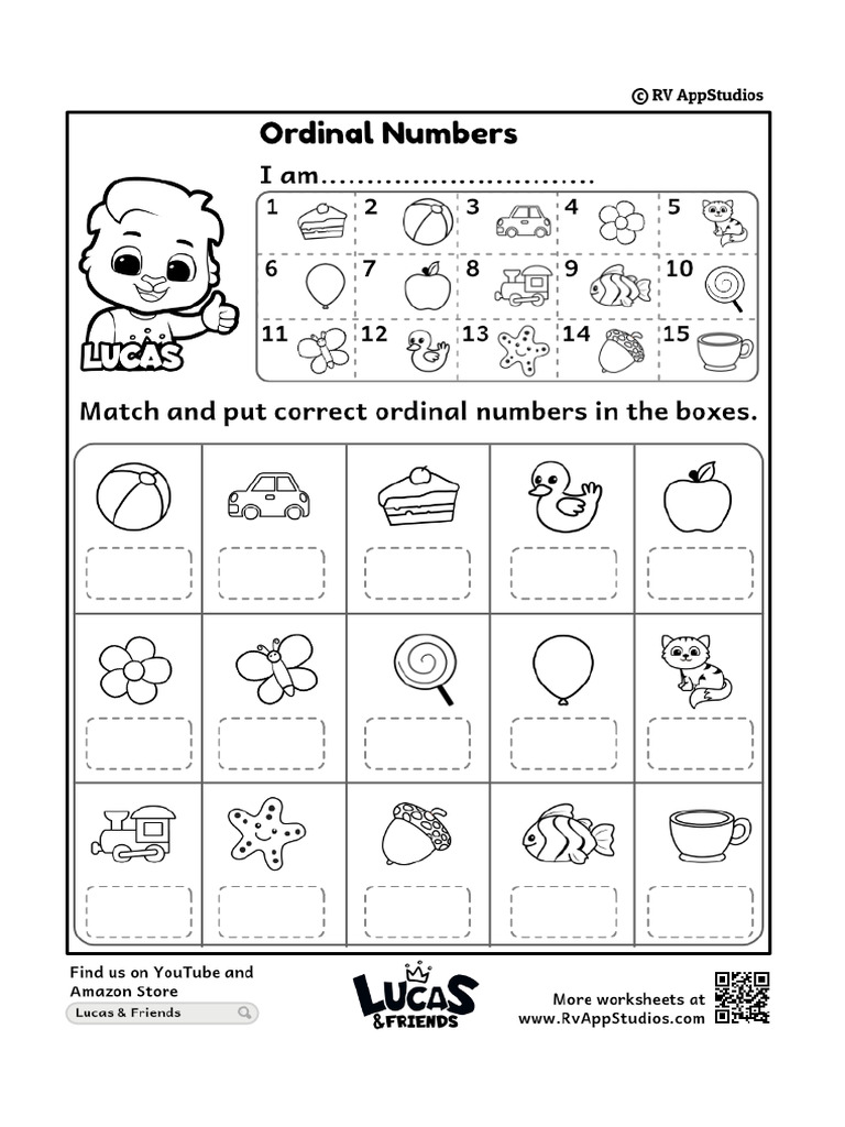 417 Ordinal Numbers Ordinal Numbers BW | PDF