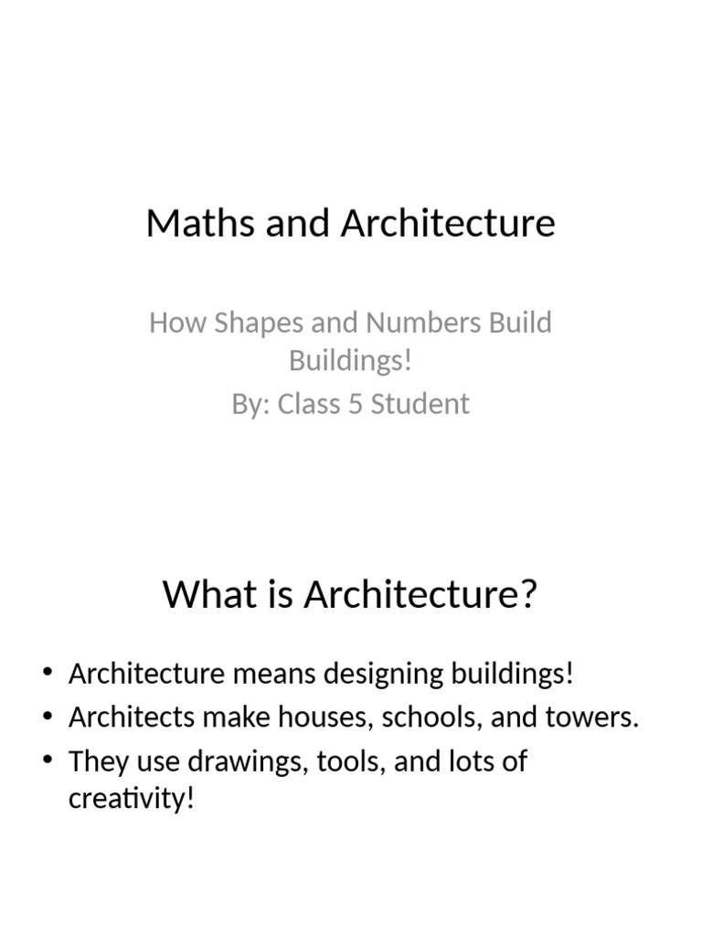 Maths and Architecture Class5 | PDF