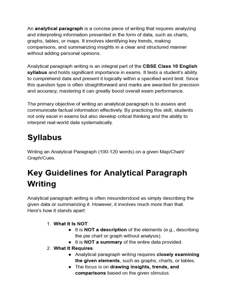 Writing Effective Analytical Paragraphs | PDF | Playground | Data