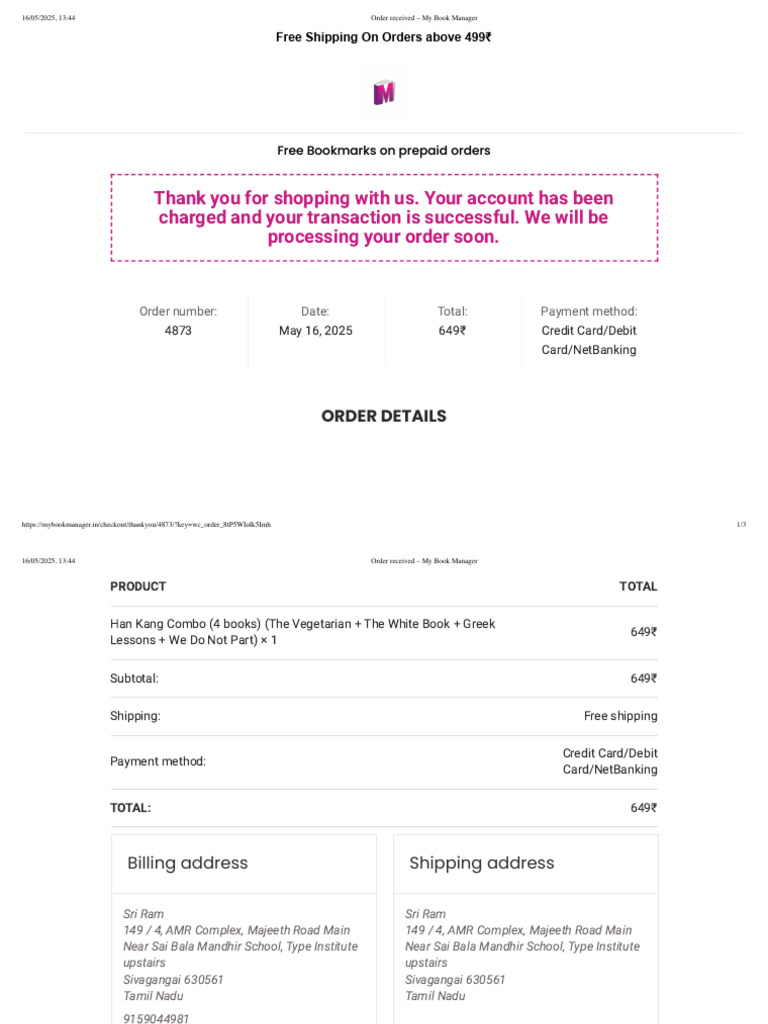 Order Summary | PDF | Debit Card | Credit Card