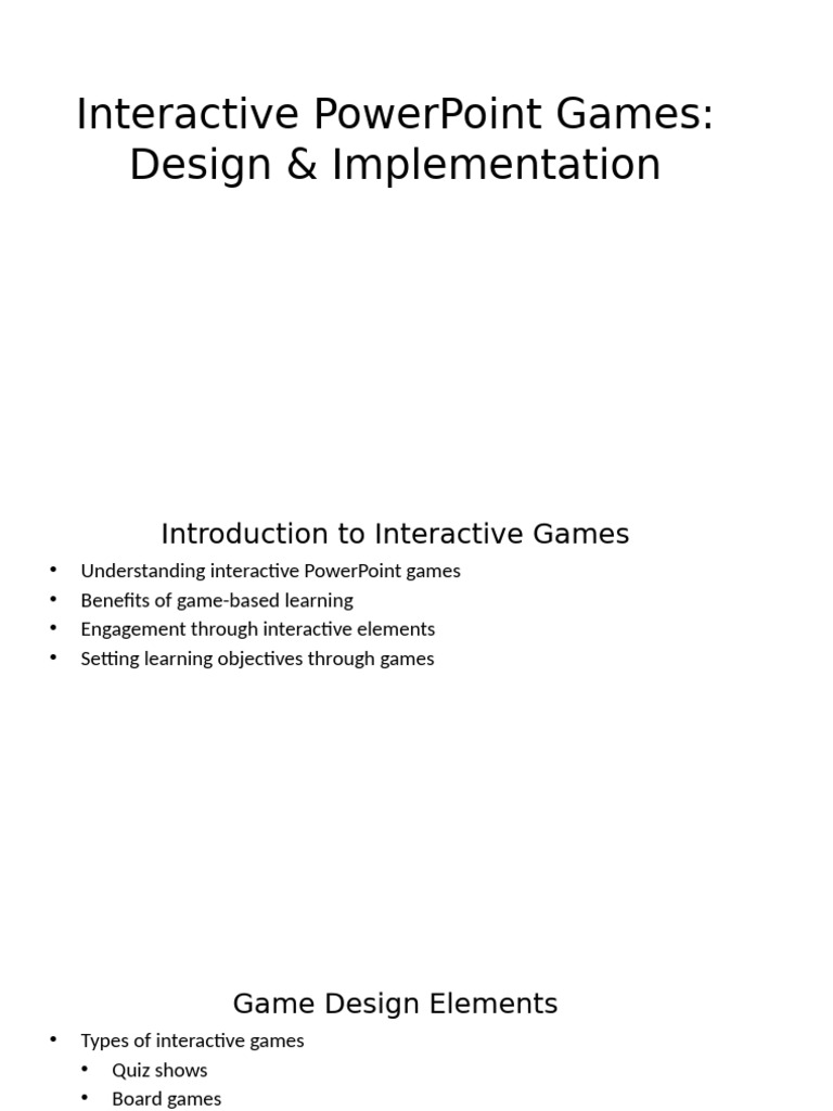 Interactive PowerPoint Games Design Implementation | PDF