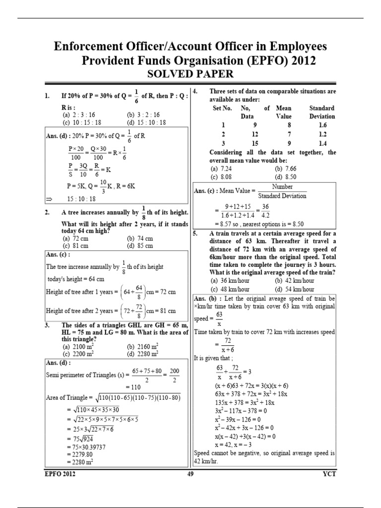 EPFO 2012 Solved Paper for Officers | PDF | File Transfer Protocol ...