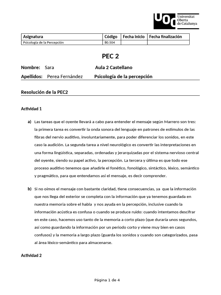 80.504 - Pec2 - 2019 - C+ | PDF | Escuchando | Sonido