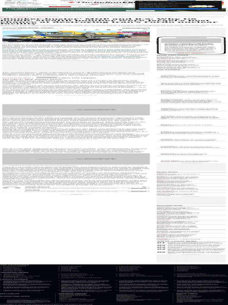 Bunker-Buster' MOP and B-2 Why US Bomb, Stealth Bomber Were Israel's ...