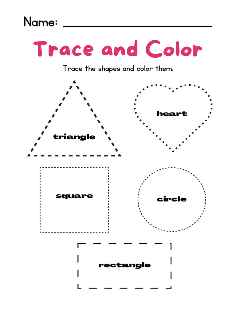 Tracing Shapes Worksheet Y1 | PDF
