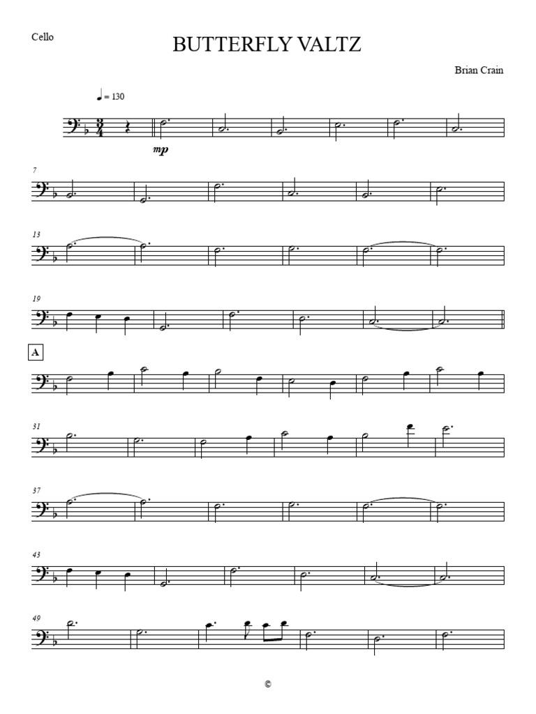 Butterfly Valtz - Cello | PDF