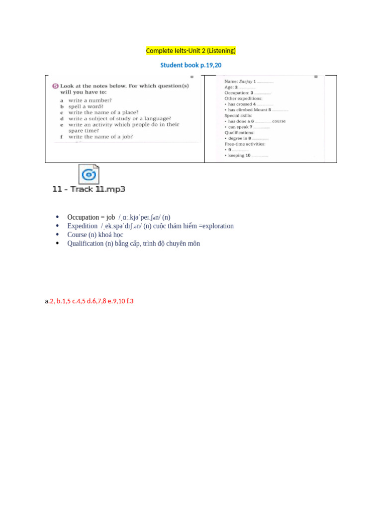 CompleteIelts Unit2 Listening (SB, WB) Intro 2 | PDF