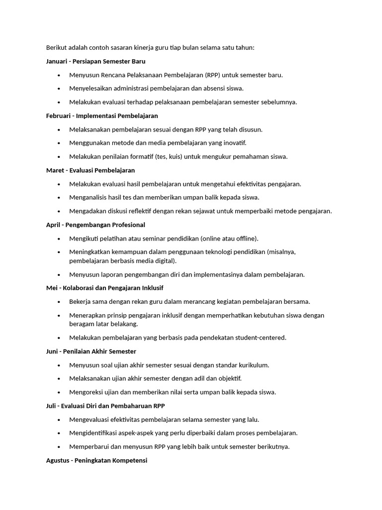 Contoh e Kinerja Guru | PDF