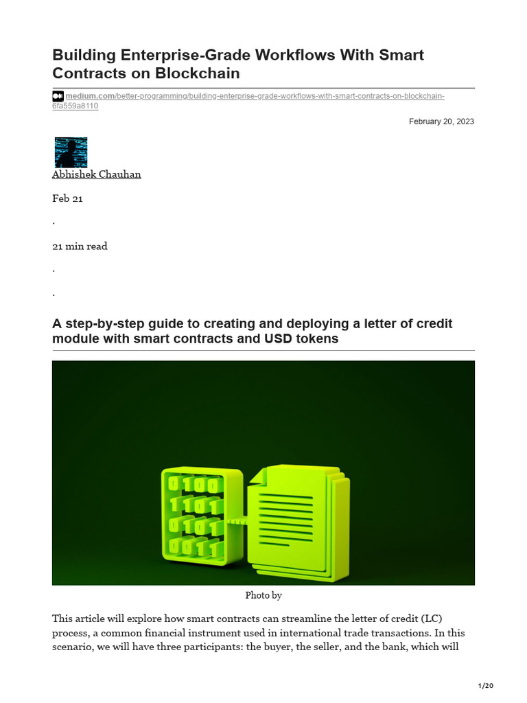 Letter of Credit Workflows With Smart Contracts On Blockchain | PDF | Letter Of Credit ...