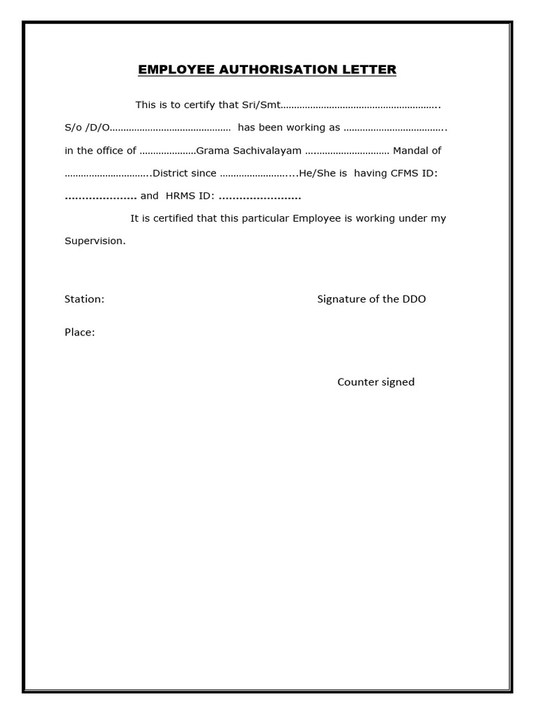 Employee Authorisation Letter1-1 | PDF