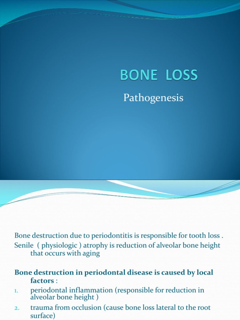Bone Loss Mechanisms in Periodontitis | PDF | Periodontology | Bone