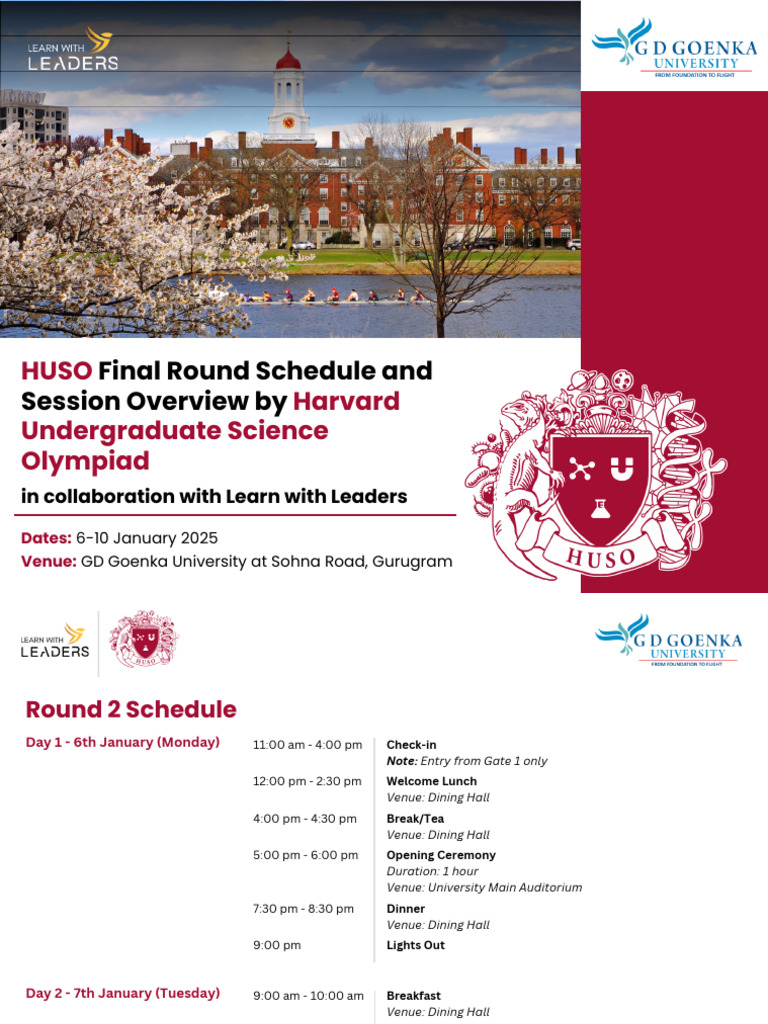 HUSO 2025 Final Round Schedule | PDF | Mathematics | Color