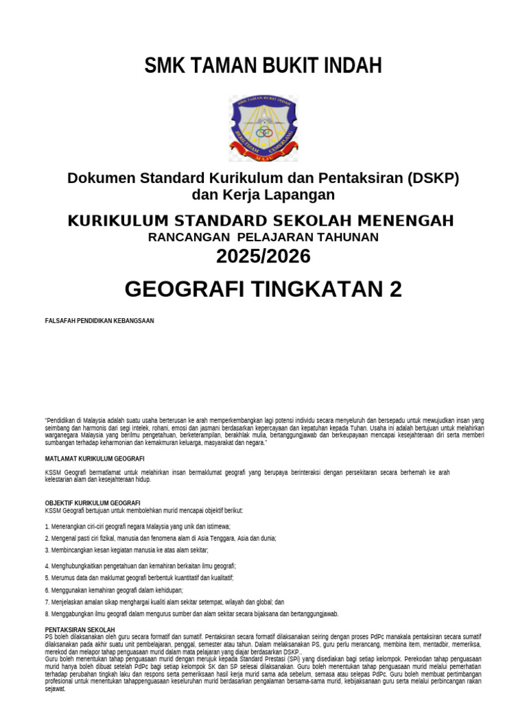 RPT Geografi t2 2025 | PDF