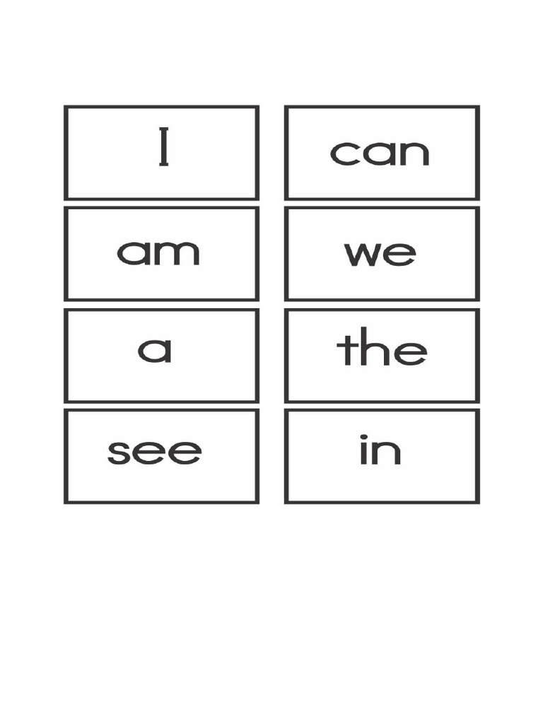 Kindergarten Sight Word Flash Cards Printable 367072.Jpg | PDF