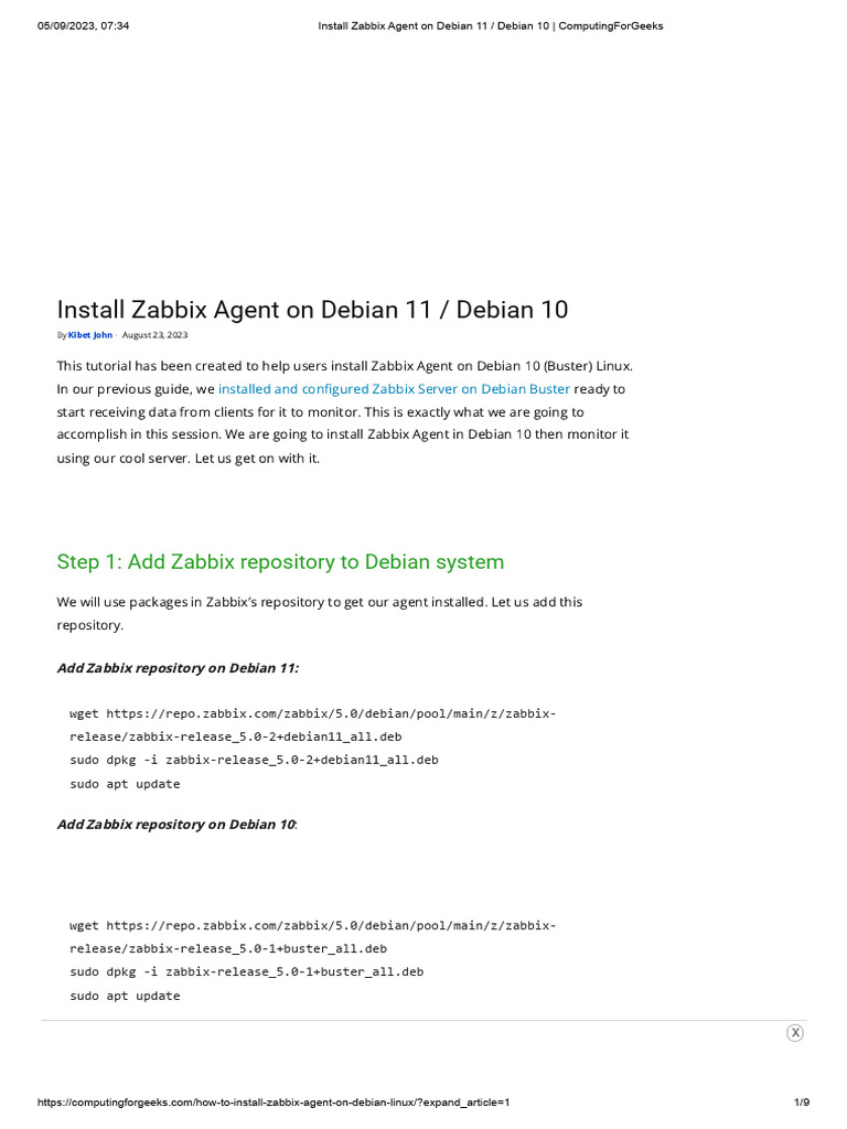 Install Zabbix Agent On Debian 11 - Debian 10 - ComputingForGeeks | PDF | Software Development ...