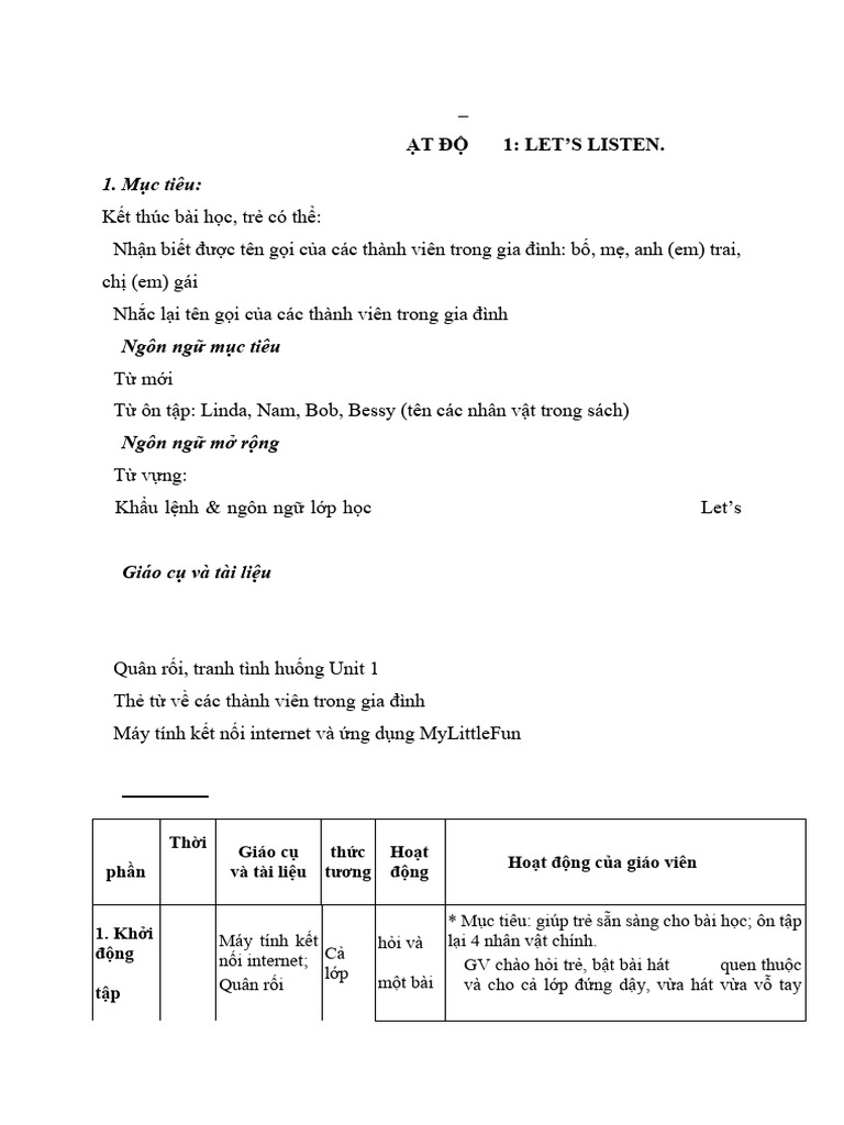 Unit 1 - My Family | PDF