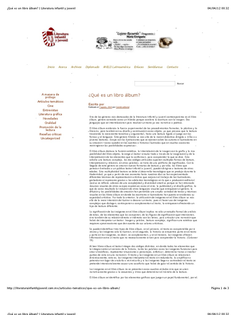 ¿Qué Es Un Libro Álbum | PDF | Imagen | Lectura (proceso)