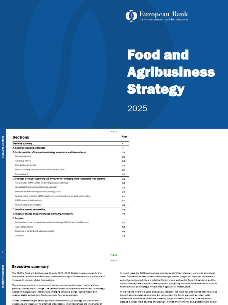 EBRD Food and Agribusiness Strategy 2025 | PDF | Sustainability | Food Security