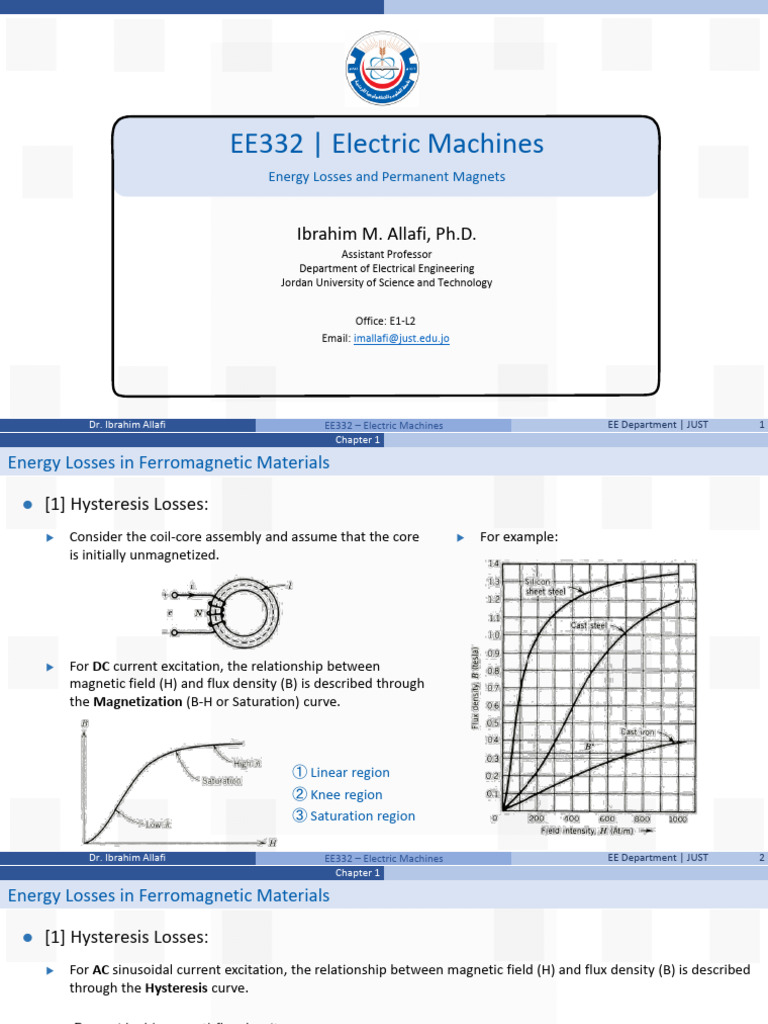 EE332 - 3 - Energy Losses and Permanent Magnets | PDF | Magnet ...