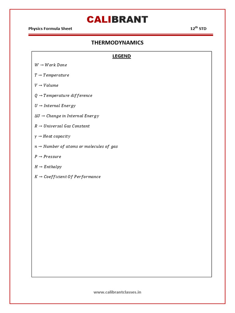 Physics - 4 - Thermodynamics | PDF | Continuum Mechanics | Thermodynamics
