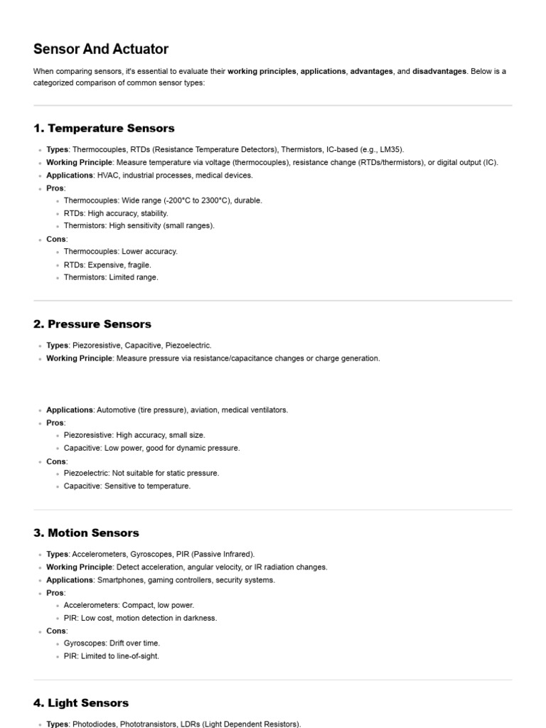 Sensor and Actuator | PDF | Sensor | Infrared