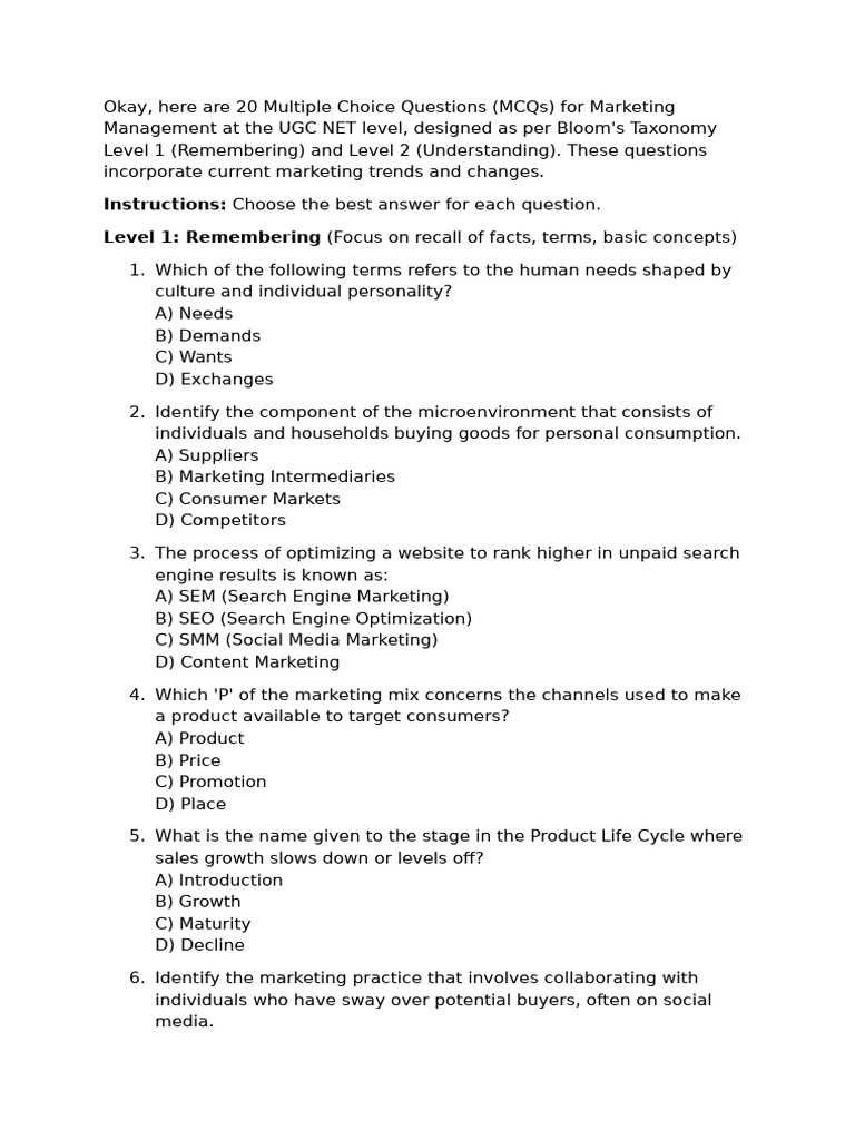 Marketing Questions | PDF | Marketing | Brand