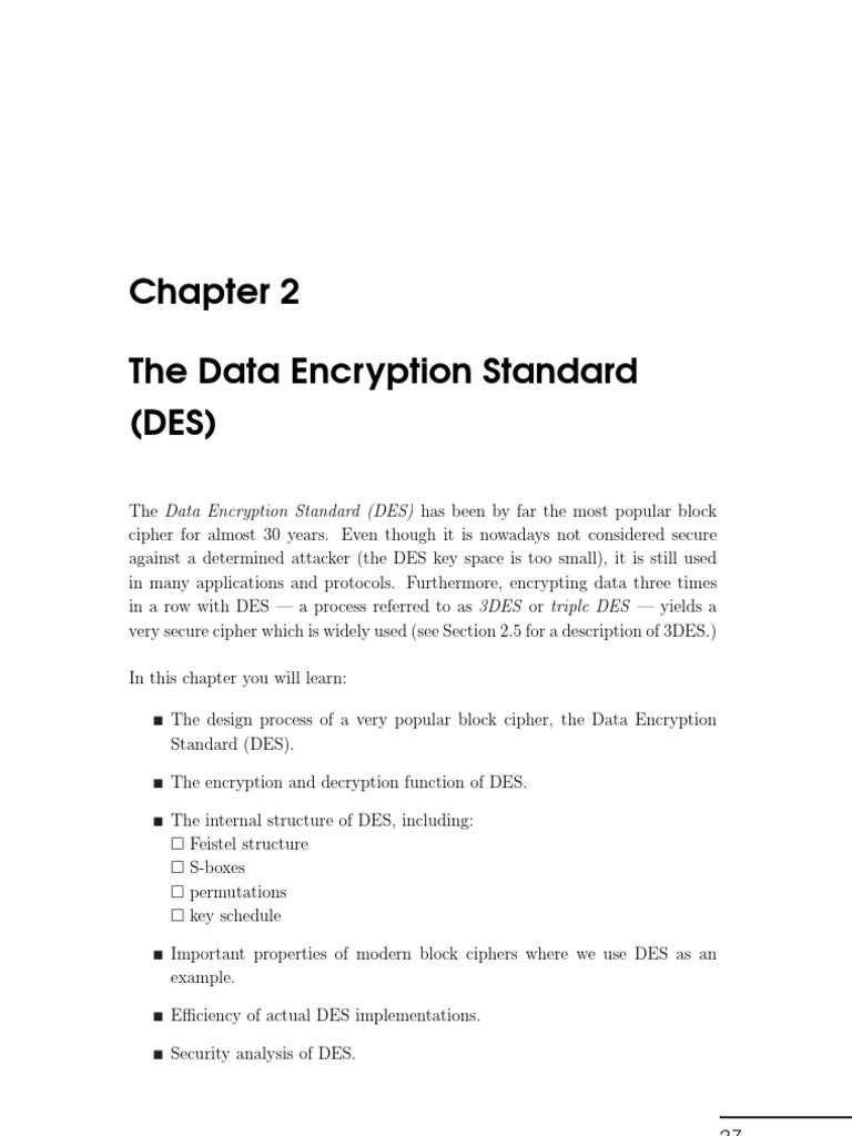 The Data Encryption Standard (DES) : ° Reproduction of Any Kind ...