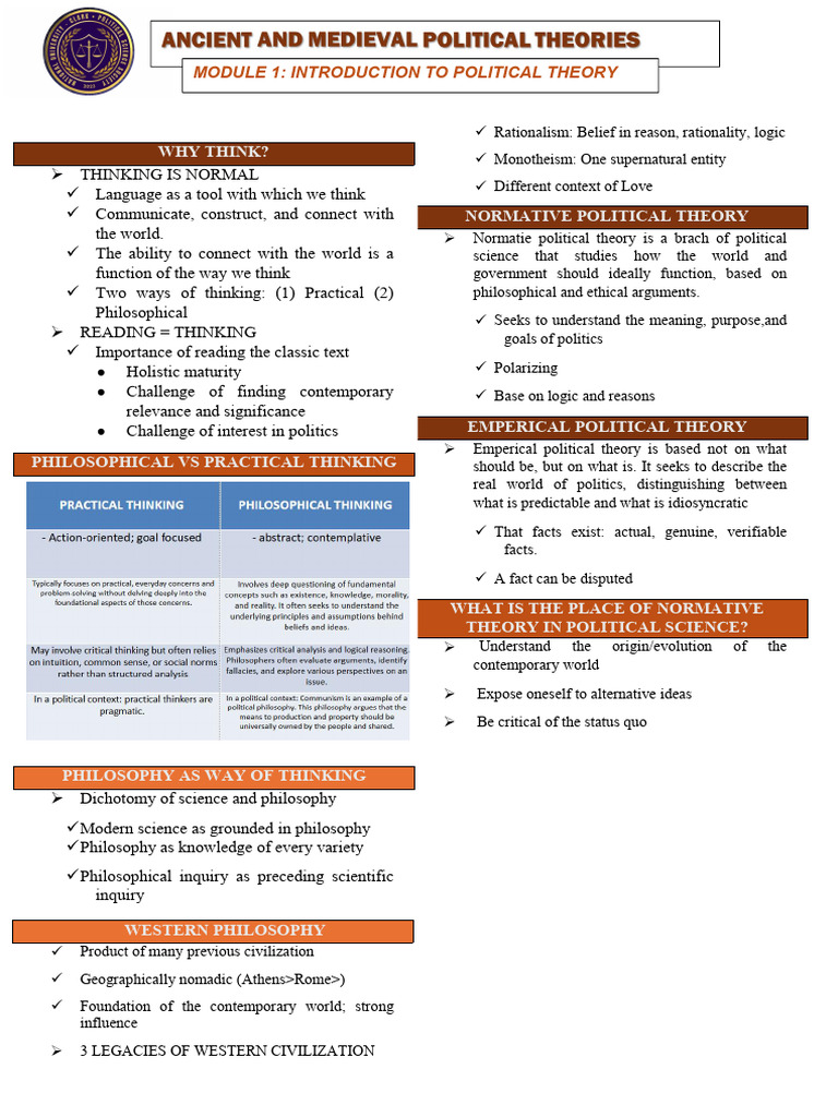 Ancient and Medieval Political Theory | PDF | Plato | Aristotle