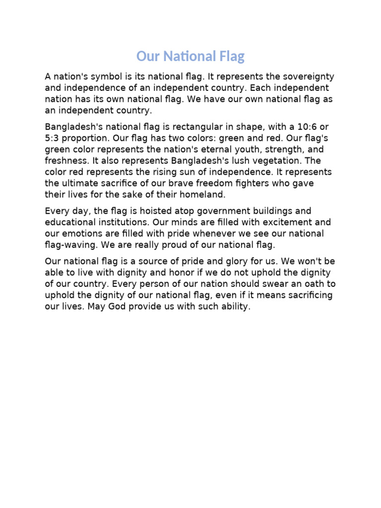 Our National Flag | PDF