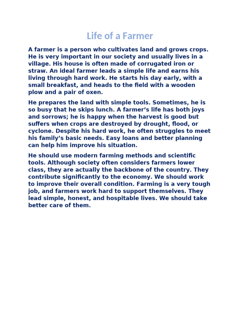 Life and Challenges of a Farmer | PDF