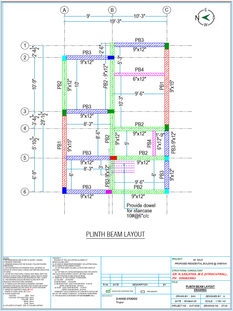 ST 03 - MR - Gaja Flat - Plinth Beam Layout | PDF | Chess Theory | Chess
