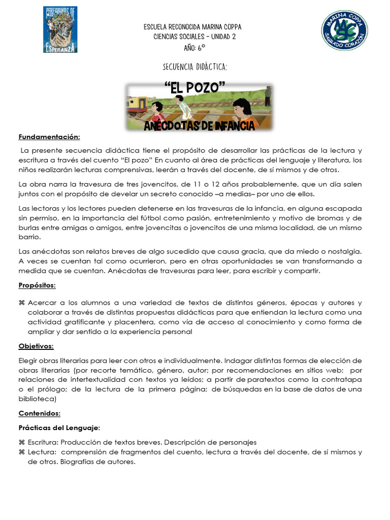 Unidad 2 - El Pozo | PDF | Cuentos | Escritura