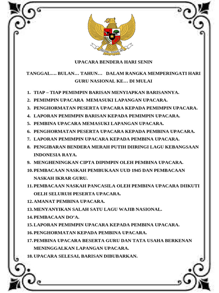 Tata Tertib Upacara Bendera SD/SMP | PDF