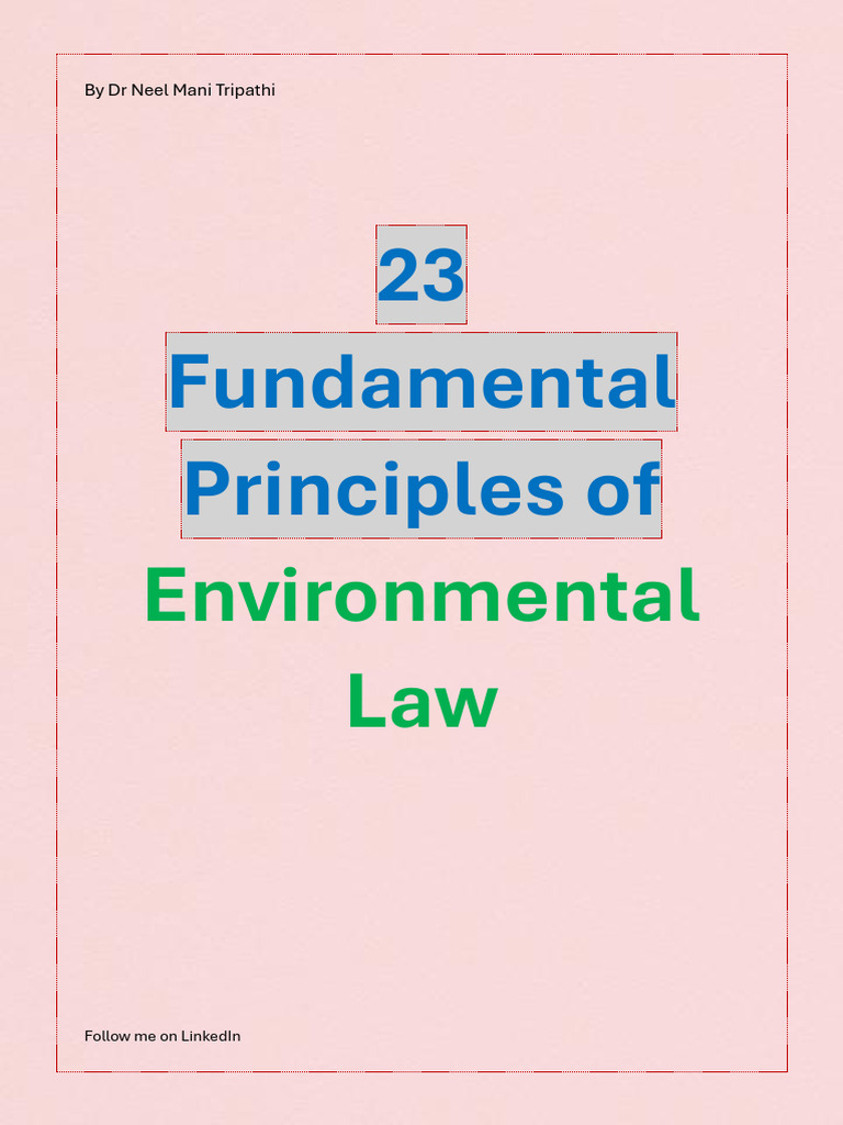 23 Fundamental Principles of Environmental Law | PDF | Sustainability ...
