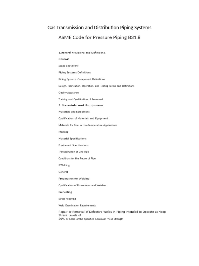 Gas Transmission and Distribution Piping Systems | PDF