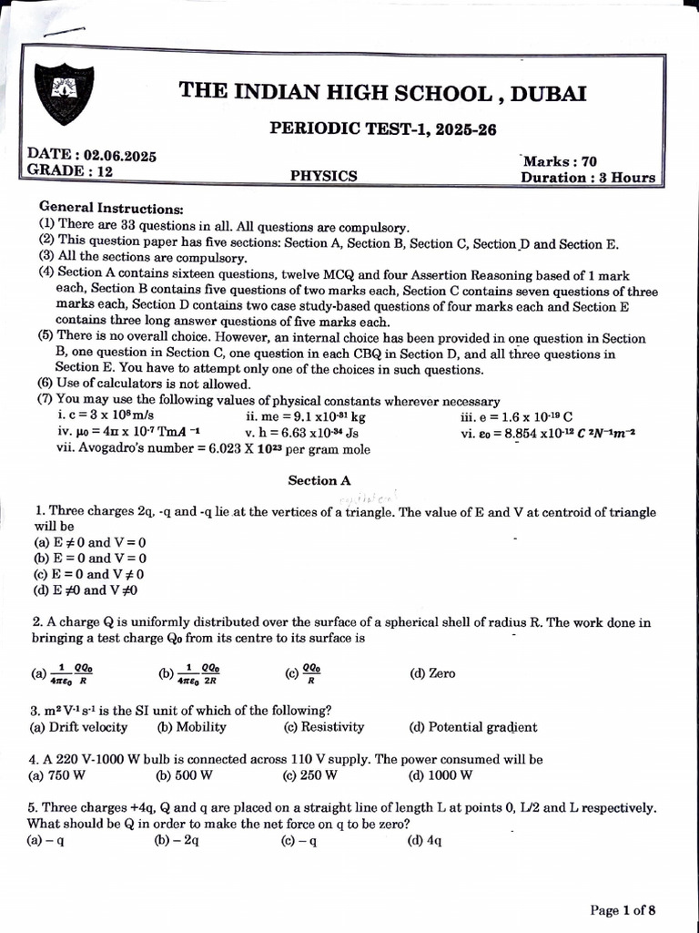 g12 Ihs Physics Pt1 26-26 | PDF | Electric Charge | Series And Parallel ...