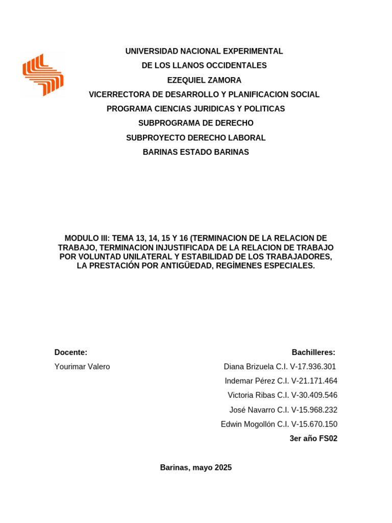 Informe Modulo II | PDF | Derecho laboral | Estatuto de limitaciones