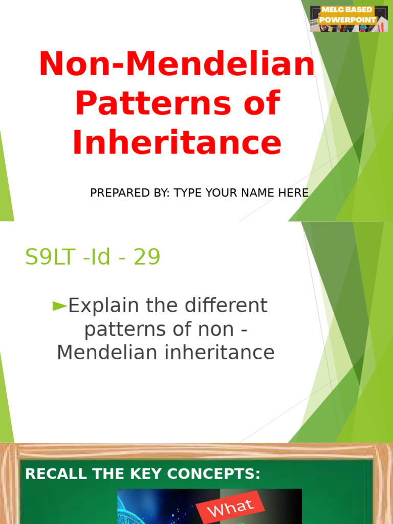 G9 Science Q1 Week 3 4 Non Mendelian Patterns of Inheritance | PDF ...