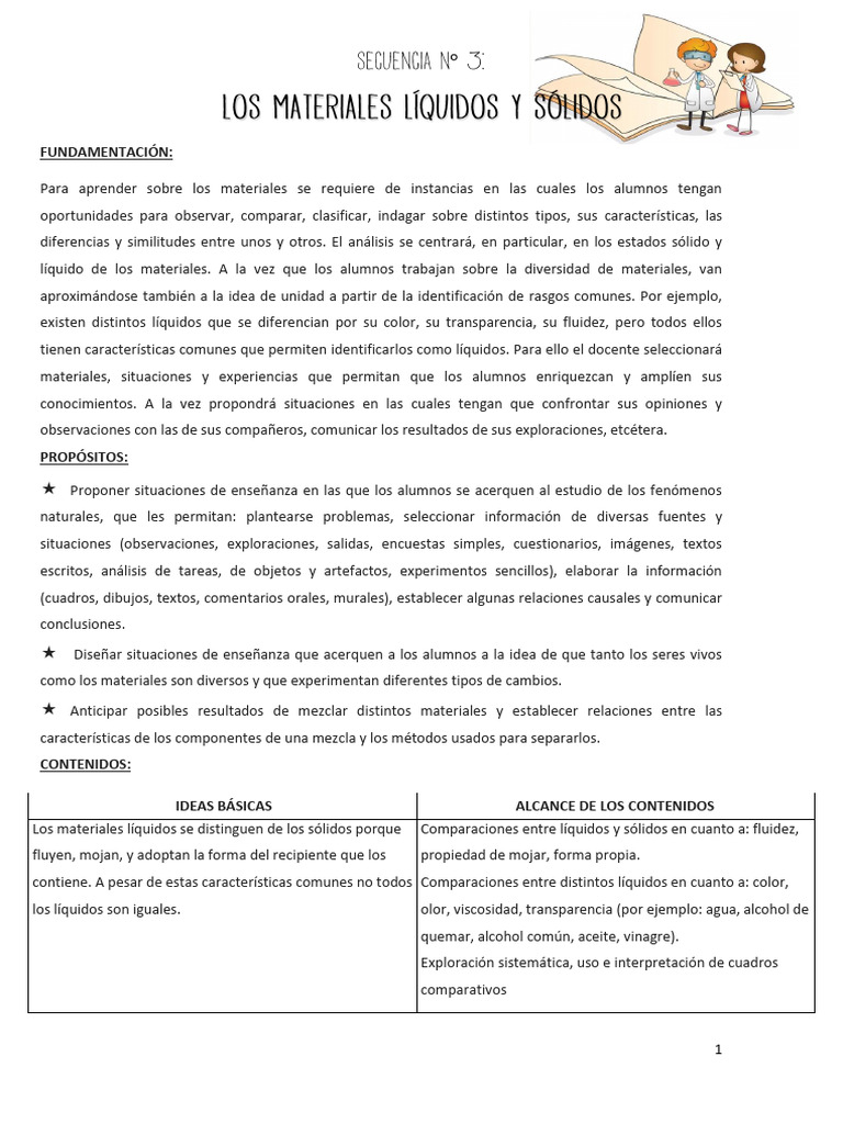 Materiales Líquidos y Sólidos: Exploración | PDF | Líquidos | Enseñando