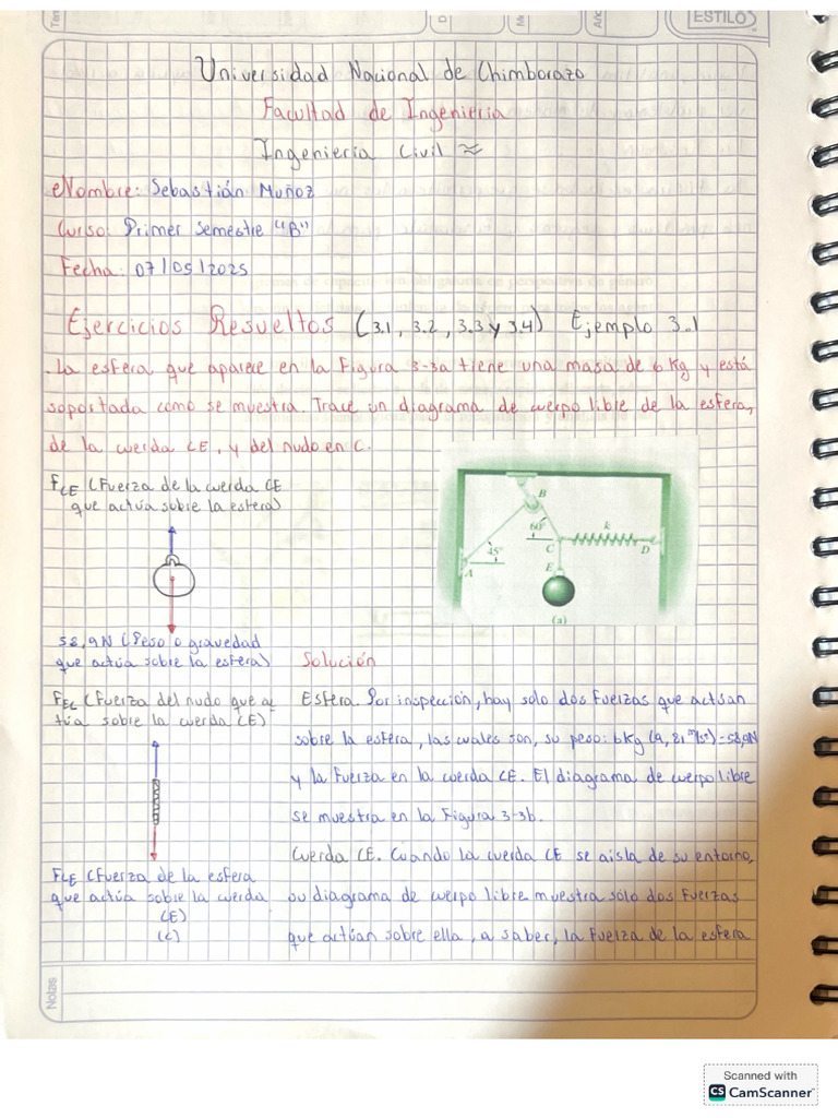 Tarea de Estática de Una Partícula en El | PDF