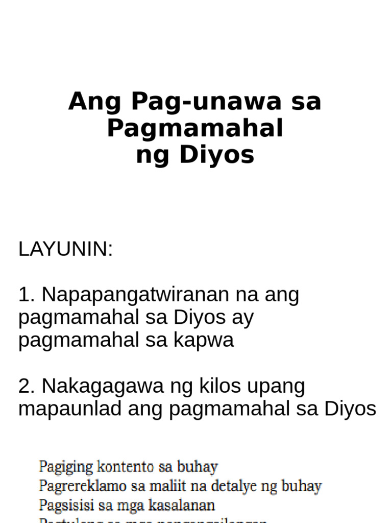 Ang Pag-Unawa Sa Pagmamahal | PDF