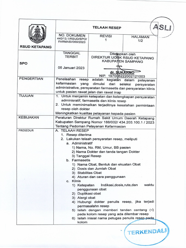 SPO TELAAH RESEP | PDF