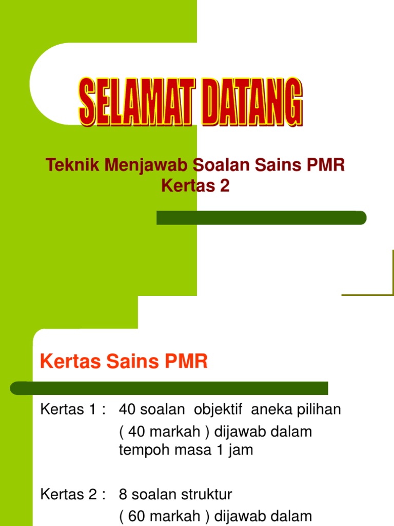 Teknik Menjawab Soalan Sains PMR Kertas 2 | PDF | Experiment | Prediction