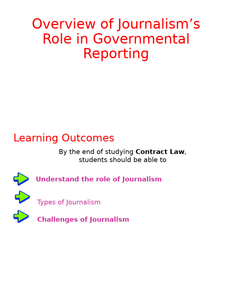 Overview of Journalism's Role in Governmental | PDF | Journalism ...
