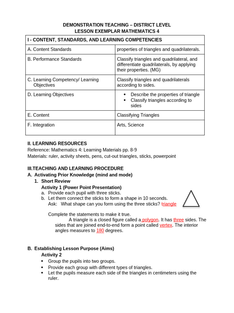 demo-lesson-plan-SUGBONGCOGON CURRICULUM MATATAG | PDF | Triangle | Shape