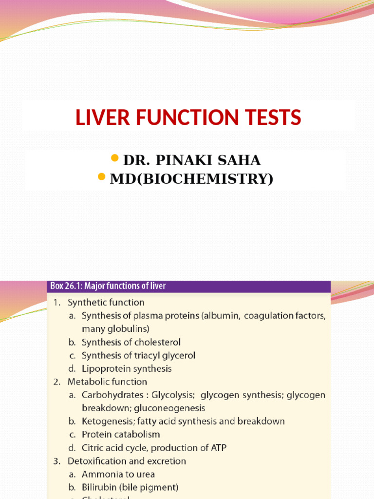 Liver Function Tests | PDF | Transaminase | Liver