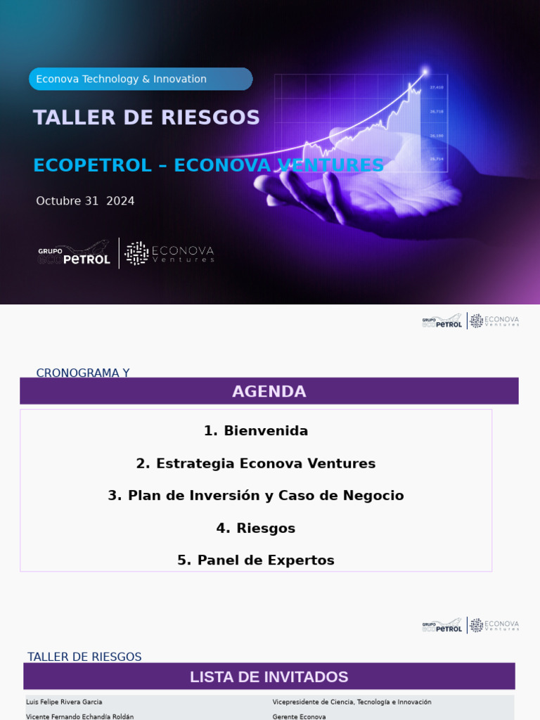 Taller de Riesgos Econova Ventures | PDF | Empresa de inicio | Pequeñas ...
