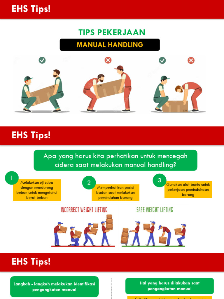 Ehs Tips Manual Handling | PDF