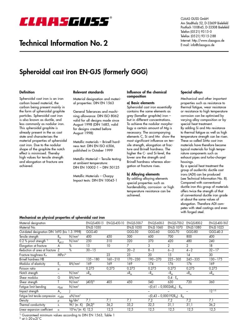 Din en 1563 | PDF | Cast Iron | Strength Of Materials